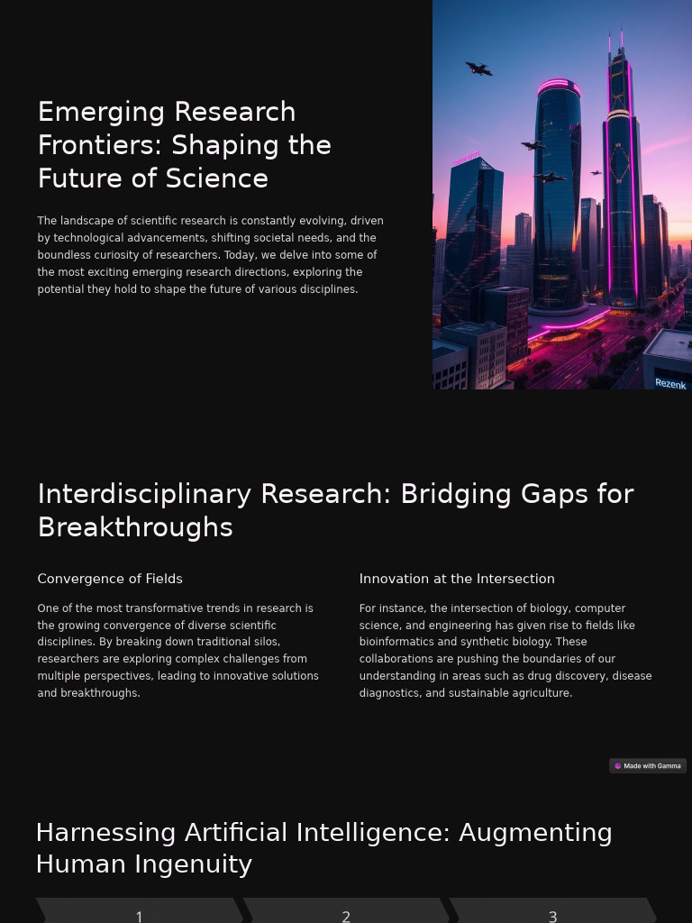 Emerging Research Frontiers Shaping The Future of Science | PDF