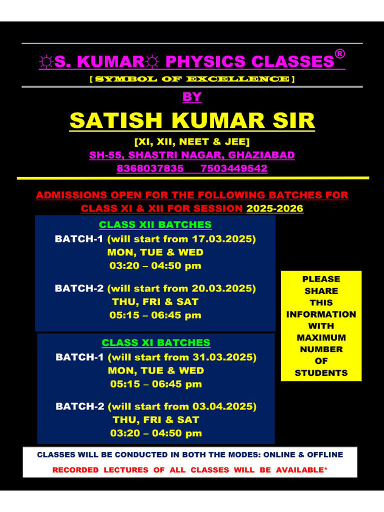 Xi Notes (Satish Sir) | PDF