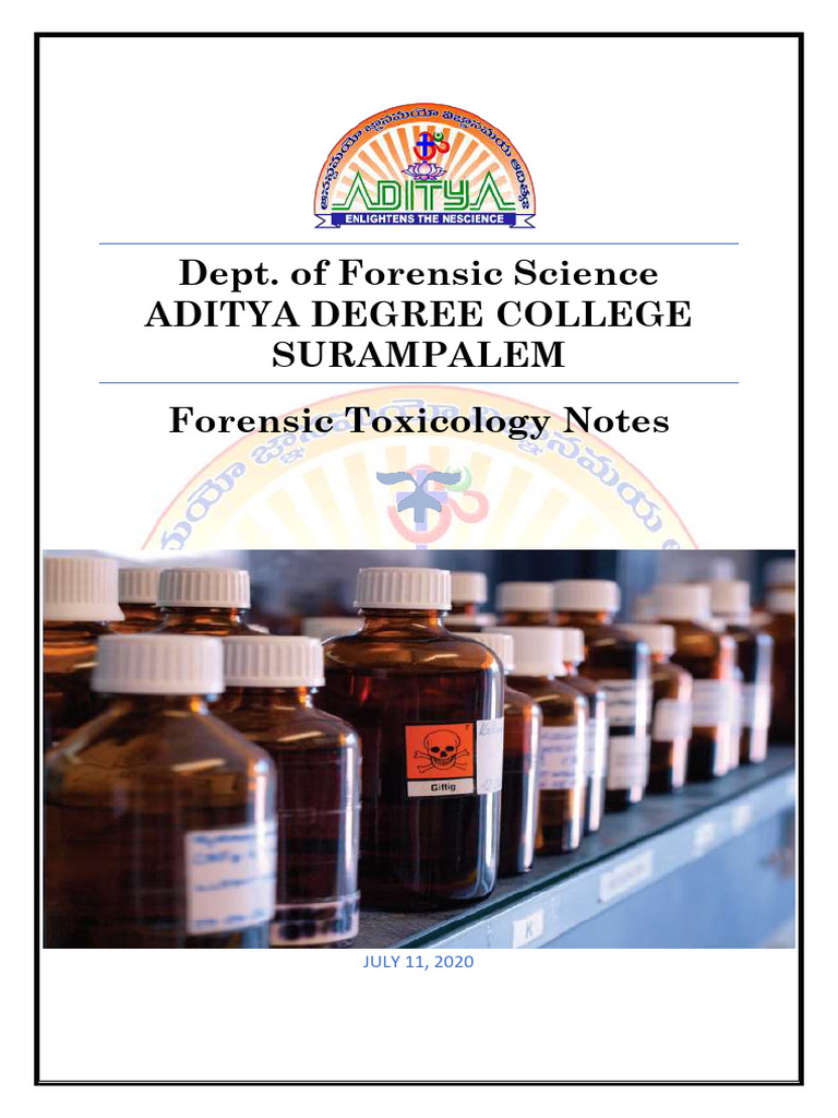 Forensic Toxicology Study Notes | PDF | Toxicology