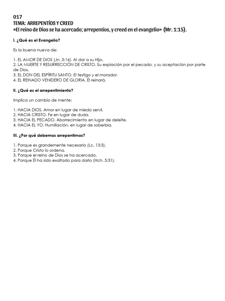 017 Arrepentios y Cree | PDF