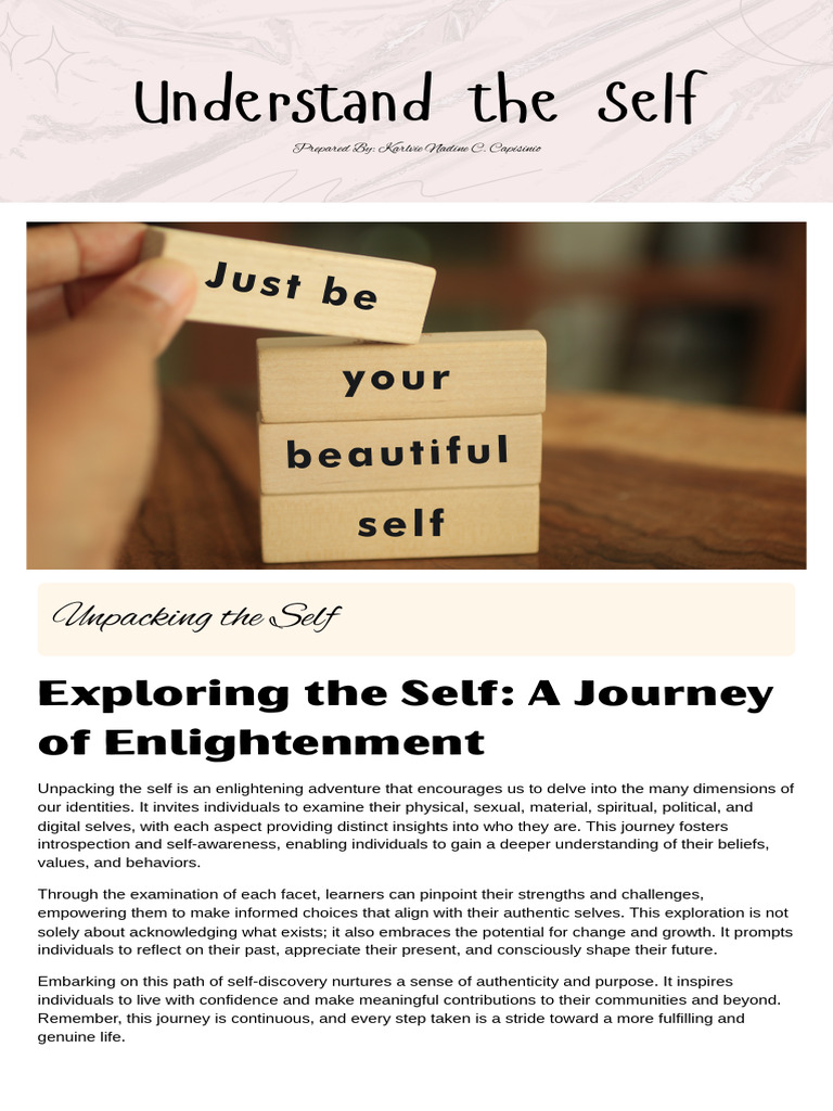 Understand The Self. Learning Tasks | PDF | Self | Identity (Social ...