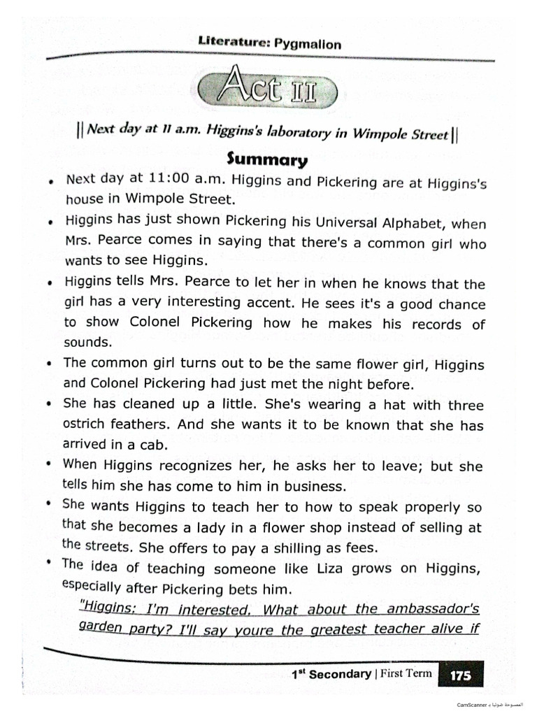 Pygmalion Act 2 | PDF