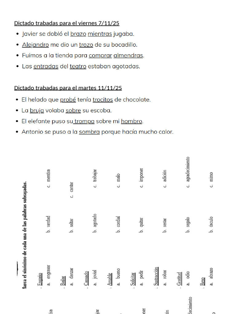 Ficha Sinónimos | PDF