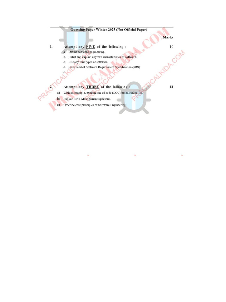 Guessing Paper STE | PDF