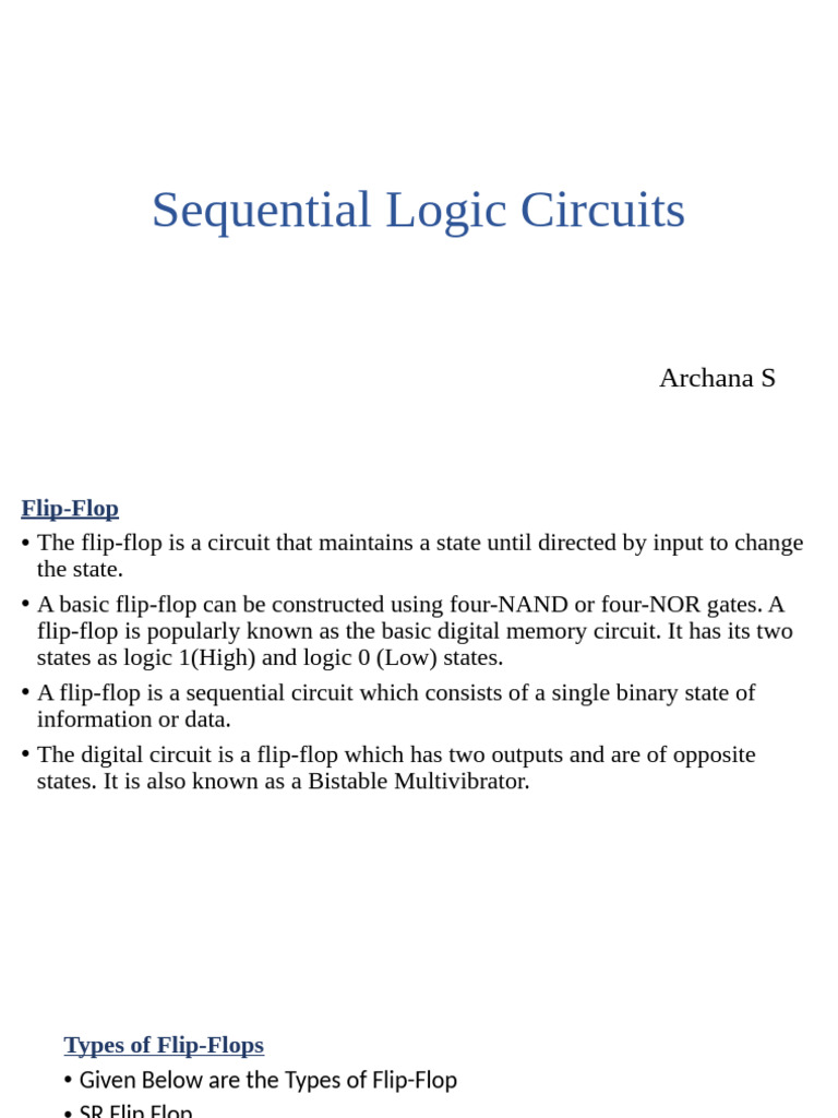 Sequential Logic Circuits | PDF | Digital Electronics | Electronic Circuits
