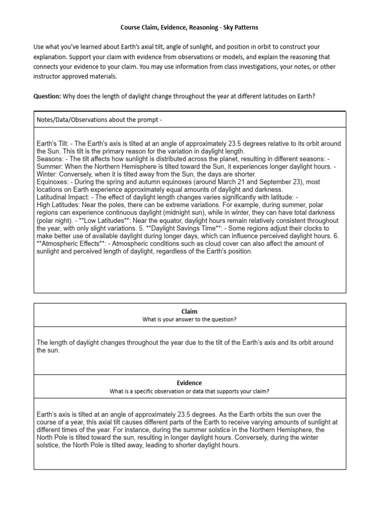 Astronomy CER - Sky Patterns | PDF | Earth | Astronomy