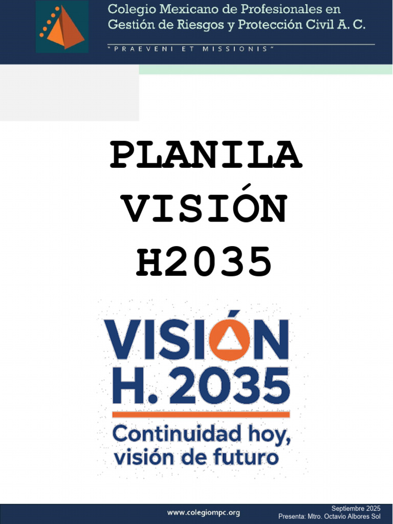 Planilla "Visión H2035" para Gestión de Riesgos | PDF | México | Ciudad ...