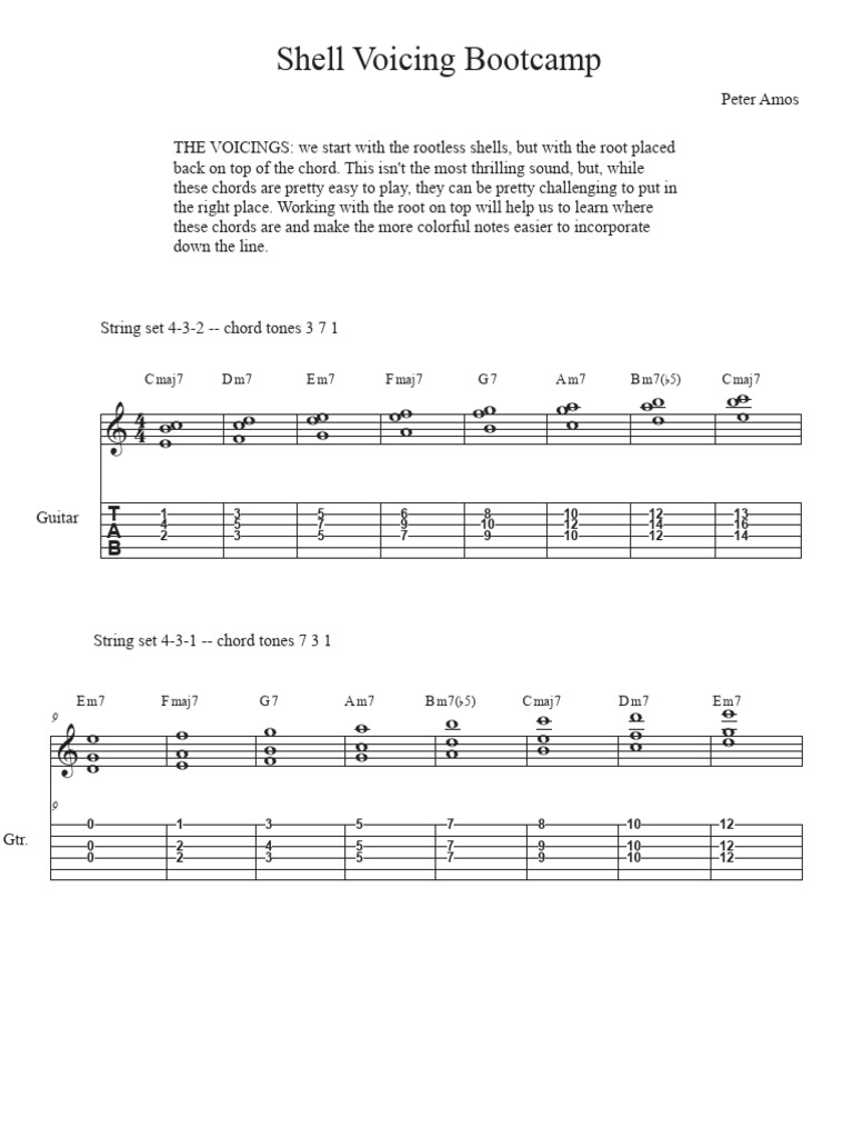 Rootless Shell Voicings Diatonic Cycles - Score | PDF | Chord (Music ...