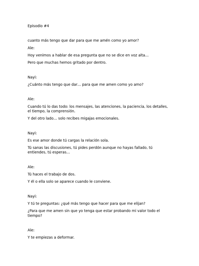 Amor Unilateral: ¿Cuánto Debo Dar? | PDF