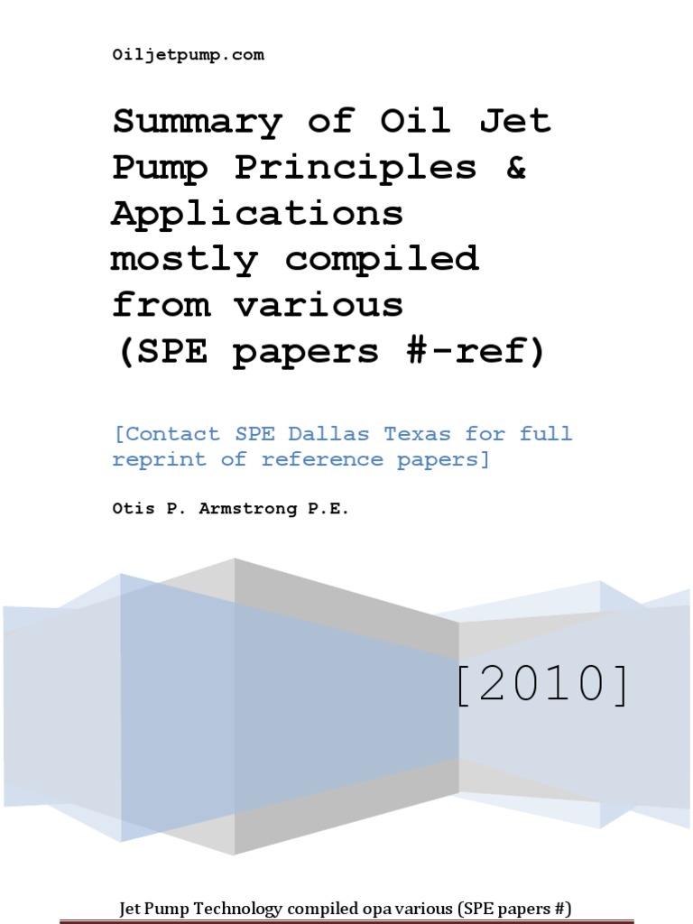 Jet Pump Engineering | PDF | Pump | Jet Engine