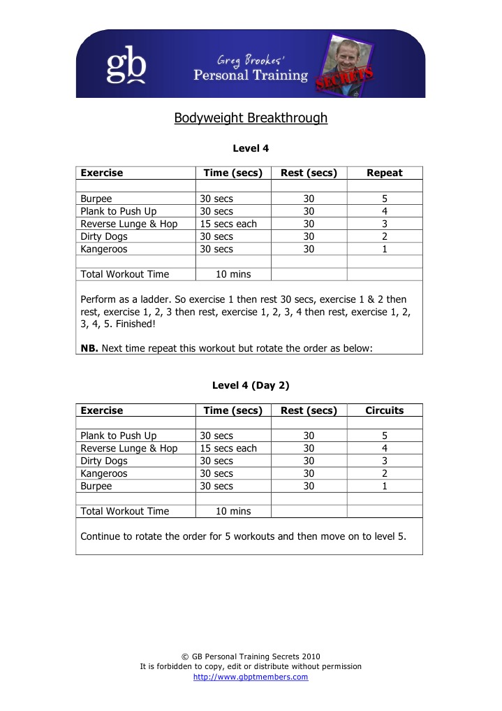 10-Minute Bodyweight Workout Plan | PDF