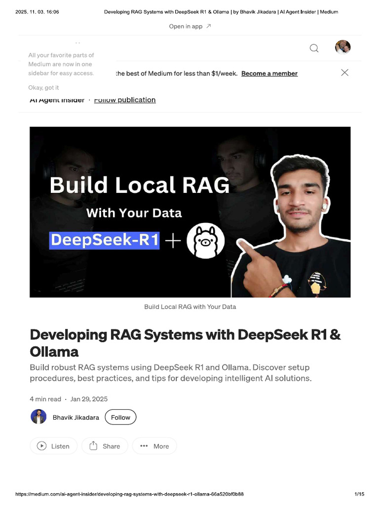 Developing RAG Systems With DeepSeek R1 & Ollama | PDF