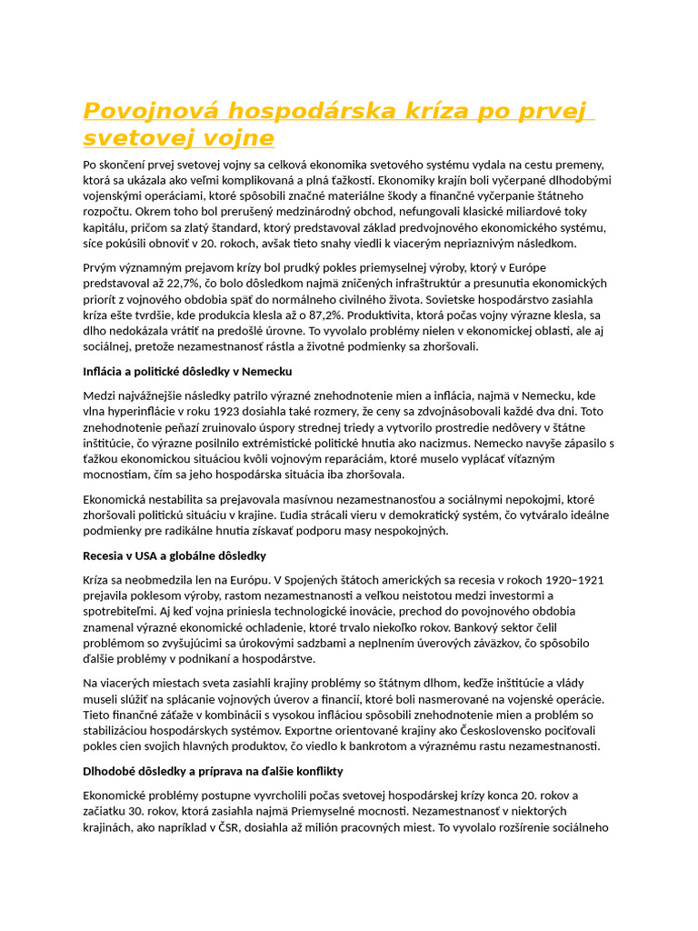Hospodarska Kriza | PDF
