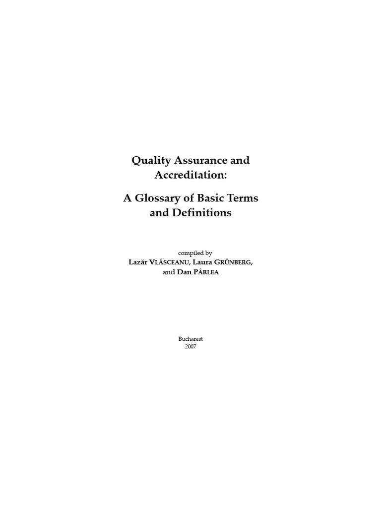 Quality Management Glossary | PDF | Audit | Benchmarking