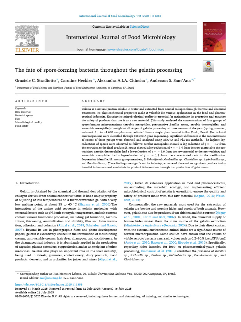 Spore-Forming Bacteria in Gelatin Processing | PDF | Polymerase Chain ...