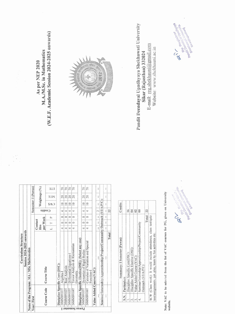 MSC Maths | PDF