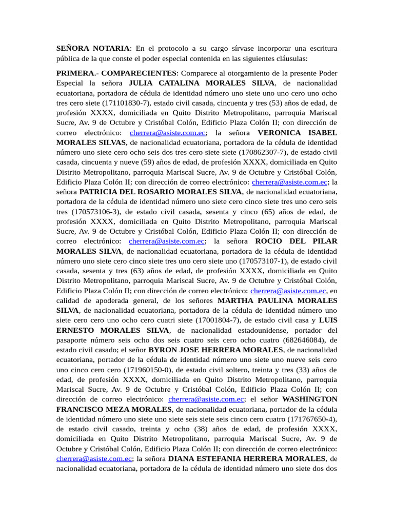 Minuta Poder Especial | PDF | Ecuador