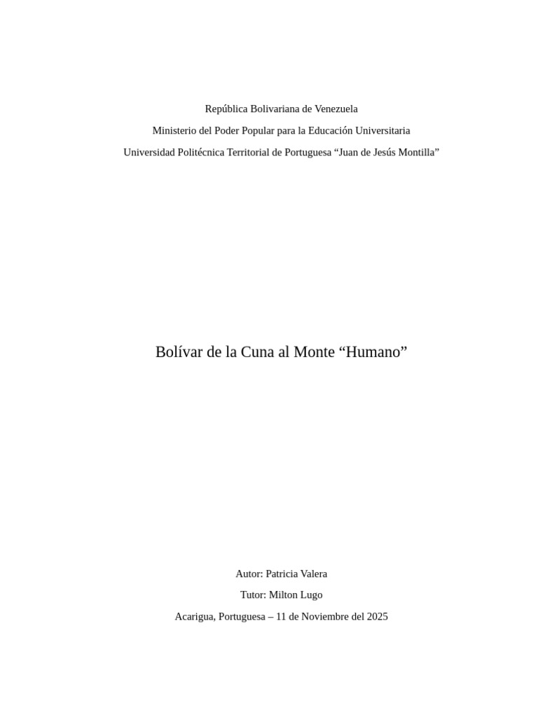Simón Bolívar: Juramento en el Monte Sacro | PDF