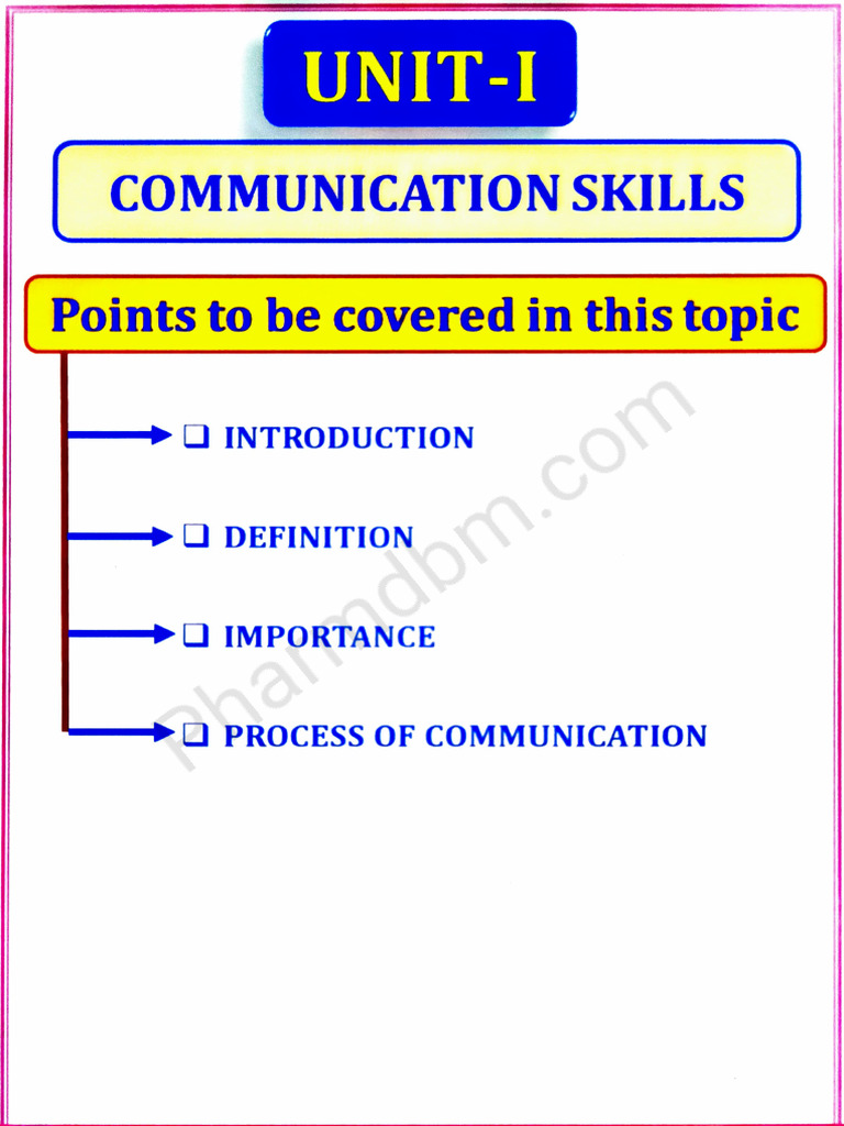 Communication Skills Unit 1 | PDF