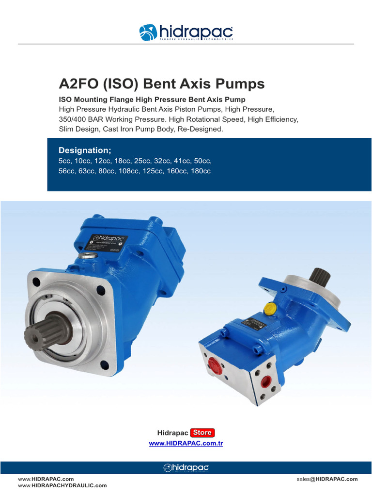 A2FO (ISO) Bent Axis Pumps | PDF | Mechanical Engineering