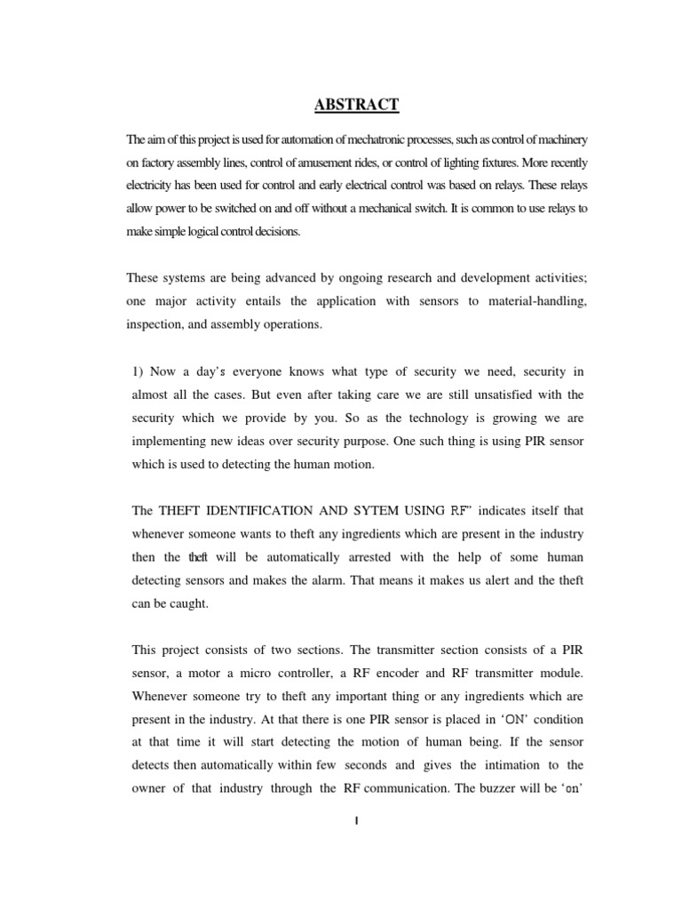 Main Project Abstract | Download Free PDF | Electrical Engineering ...