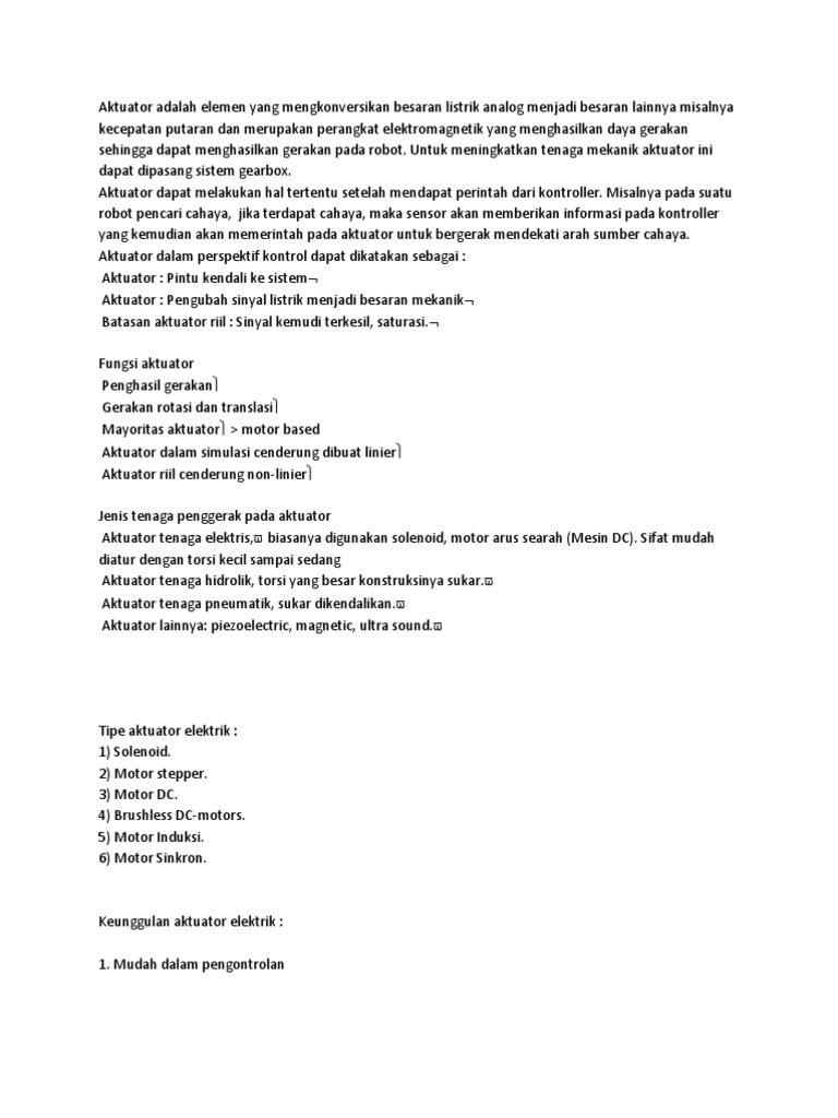 Fungsi dan Jenis Aktuator Elektrik | PDF | Teknologi & Rekayasa