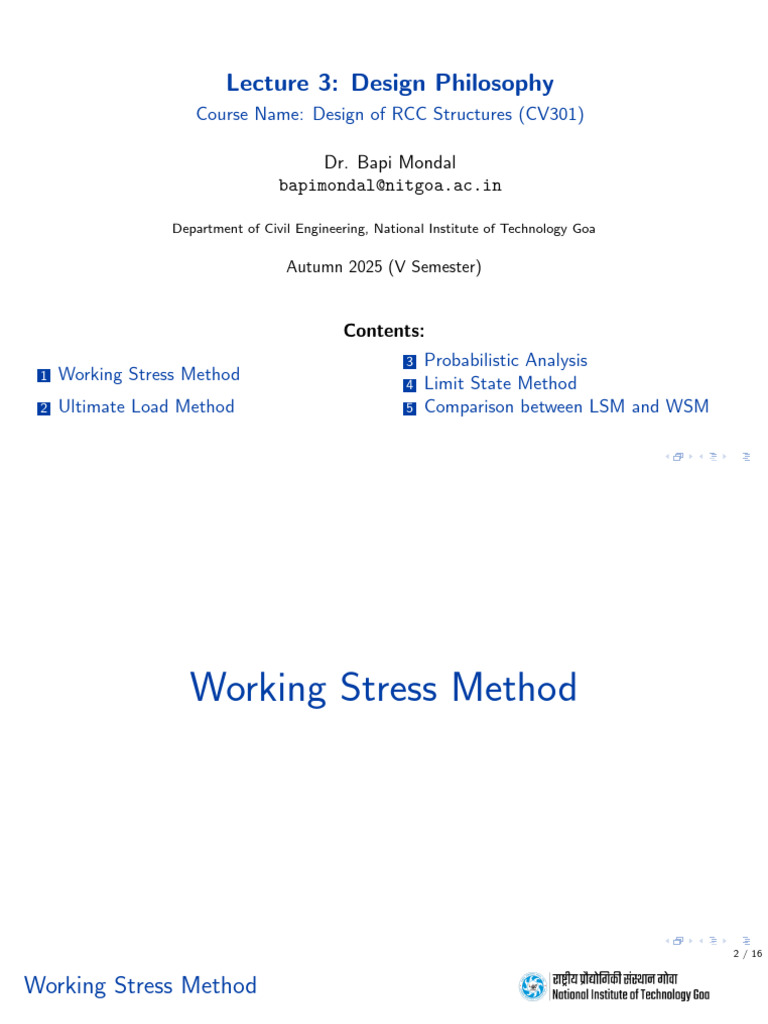 RCC Design Lec 3 | PDF | Structural Load | Strength Of Materials