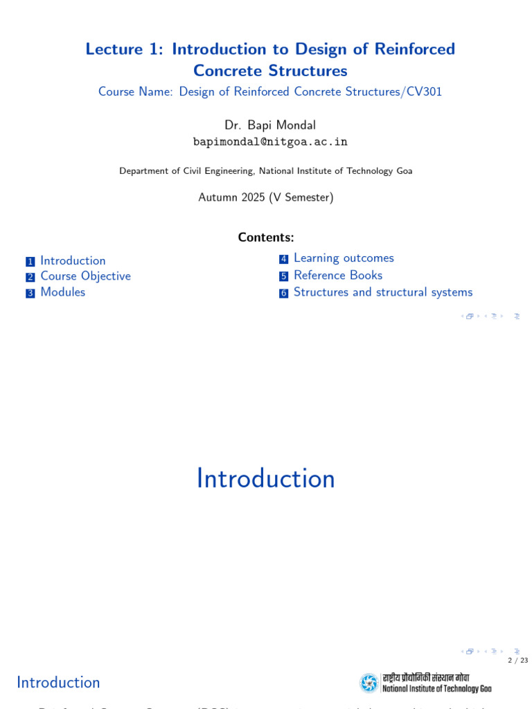 RCC Structures Design Overview | PDF | Beam (Structure) | Bending