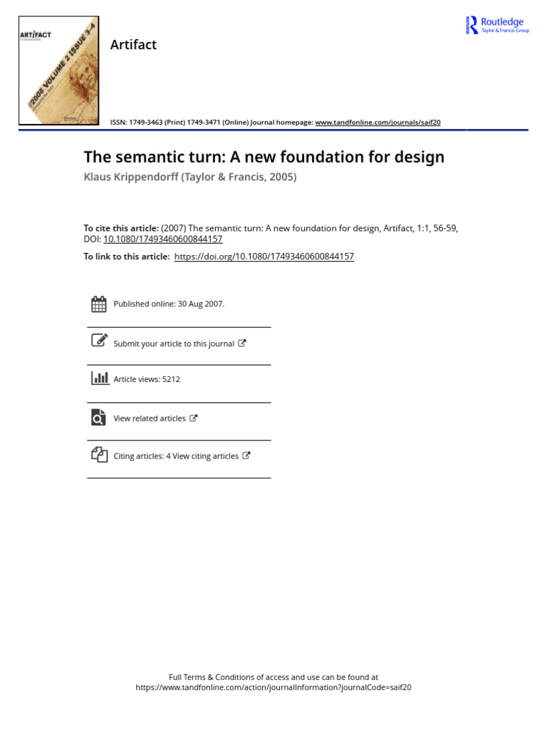 The Semantic Turn in Design | PDF | Design | Semantics