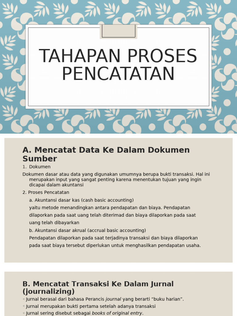 Materi Tahapan Proses Pencatatan | PDF