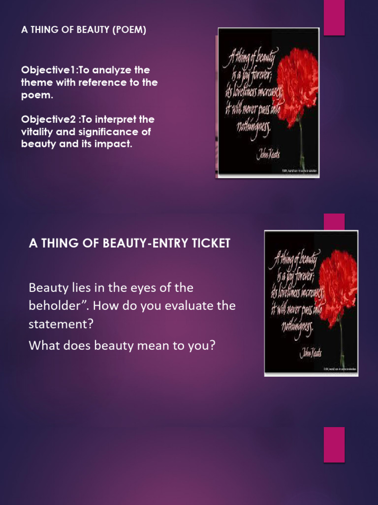 A Thing of Beauty Ppt Revised 2025 Reference | PDF