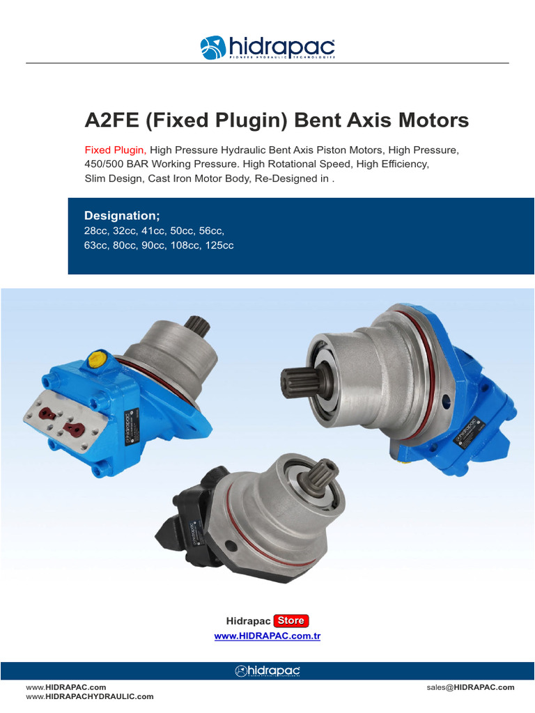 A2FE (Fixed Plugin) Bent Axis Motors | PDF | Machines | Rotating Machines