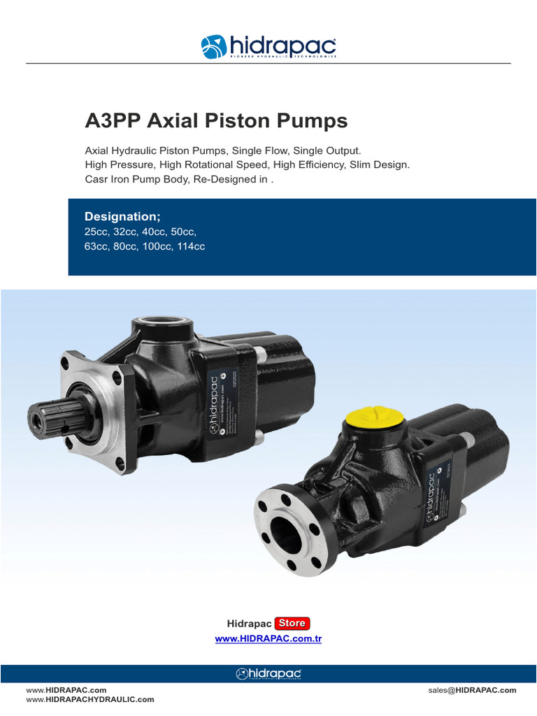 A3PP Axial Hydraulic Piston Pumps | PDF | Pump | Hydraulics