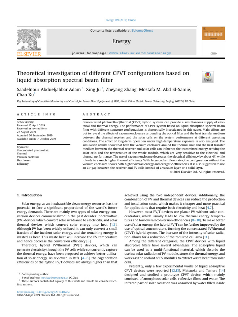 CPVT System Performance Analysis | PDF | Photovoltaics | Heat Transfer
