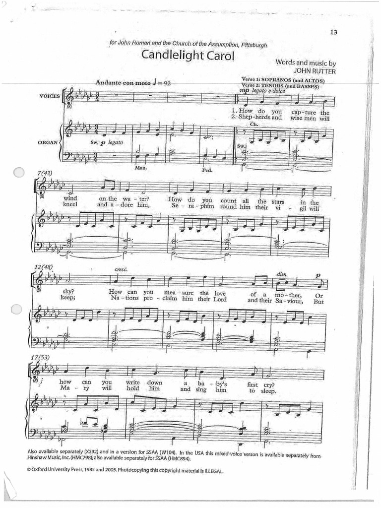 Candlelight Carol - Rutter | PDF