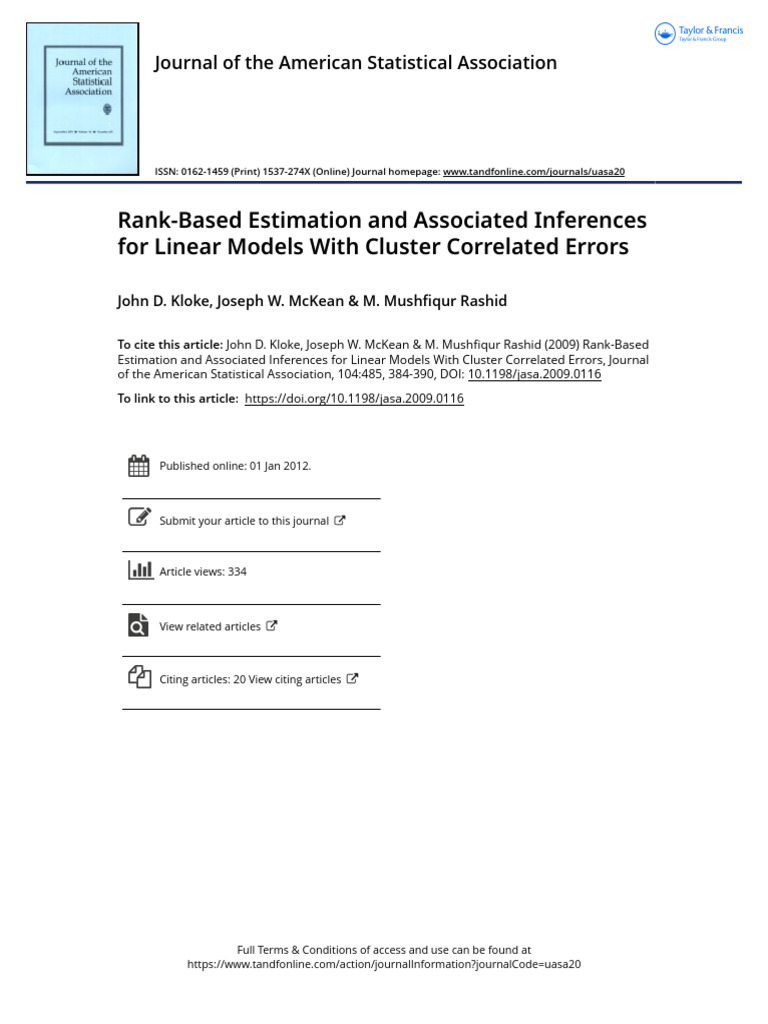 Rank-Based Estimation and Associated Inferences For Linear Models With ...
