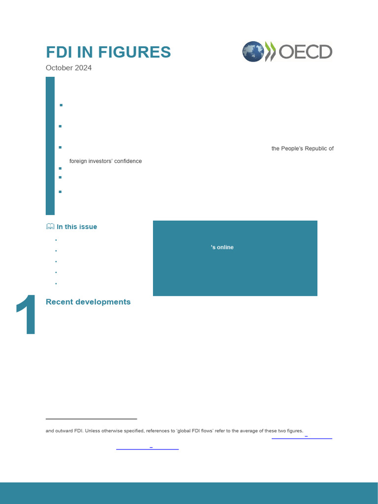 Global FDI Trends H1 2024 Analysis | PDF | Foreign Direct Investment ...