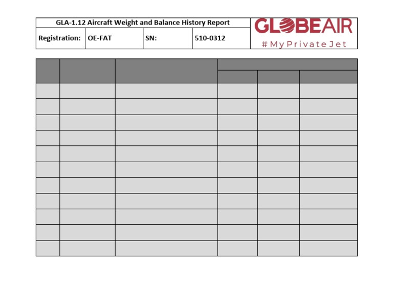 Aircraft Weight and Balance Report | PDF