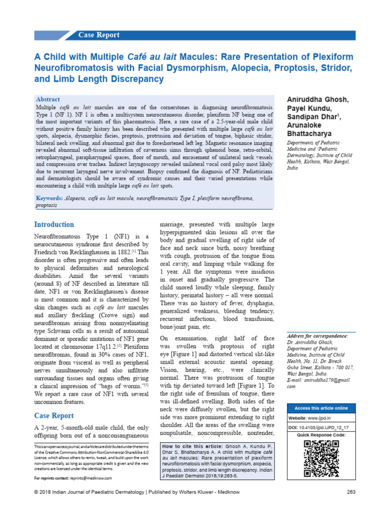 A Child With Multiple Caf Au Lait Macules Rare.17 | PDF | Larynx ...