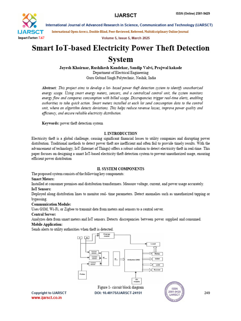 Smart IoT-based Electricity Power Theft Detection | PDF | Smart Grid ...