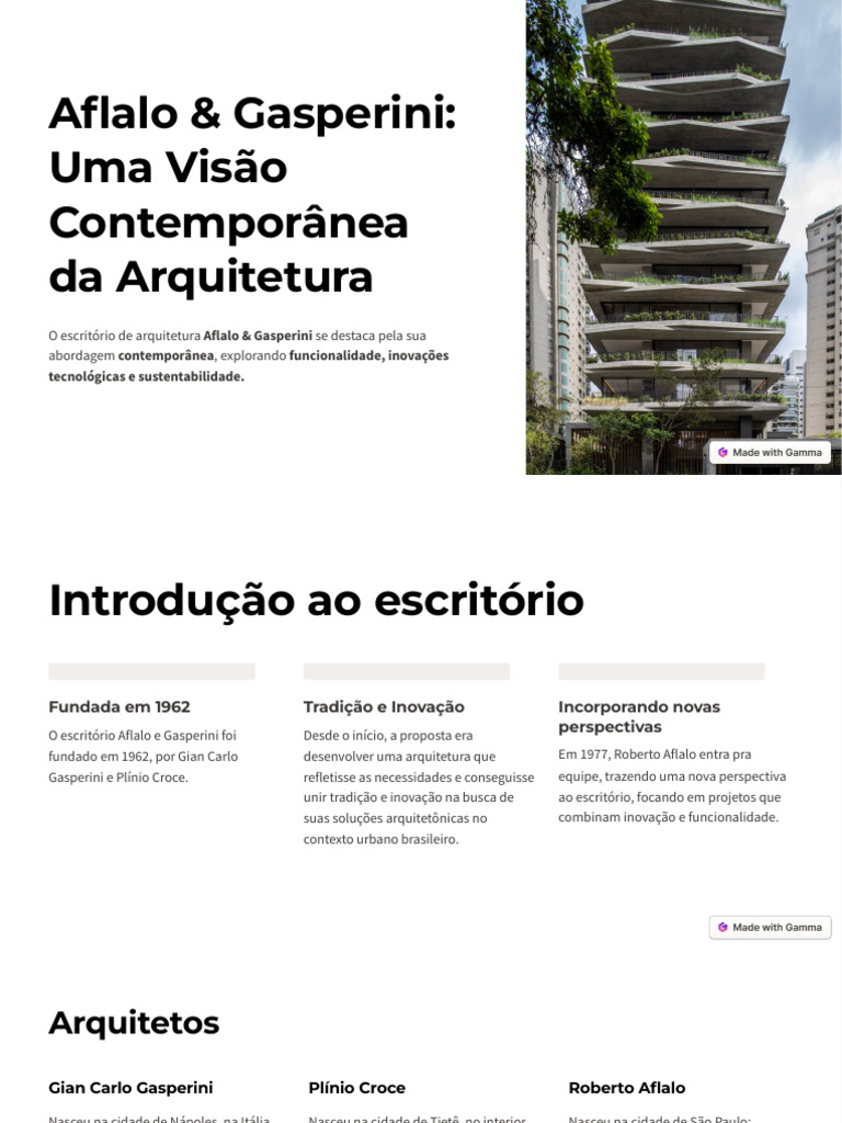 Arquitetura Contemporânea: Aflalo & Gasperini | PDF | Sustentabilidade ...