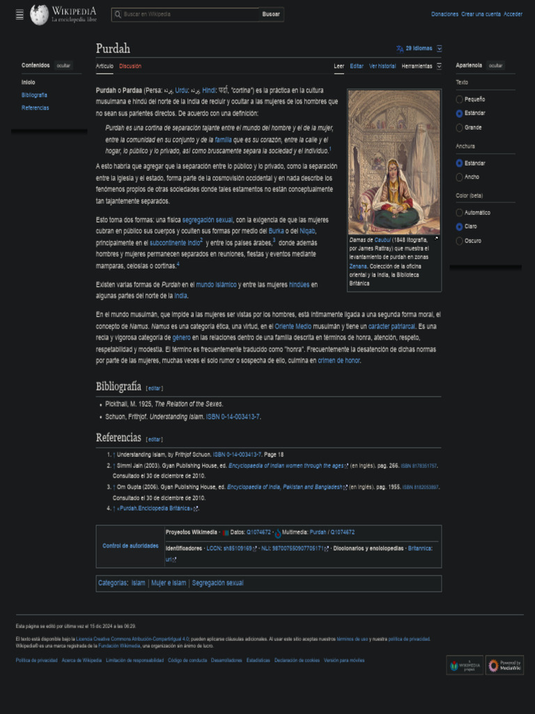 Significado y práctica del Purdah | PDF
