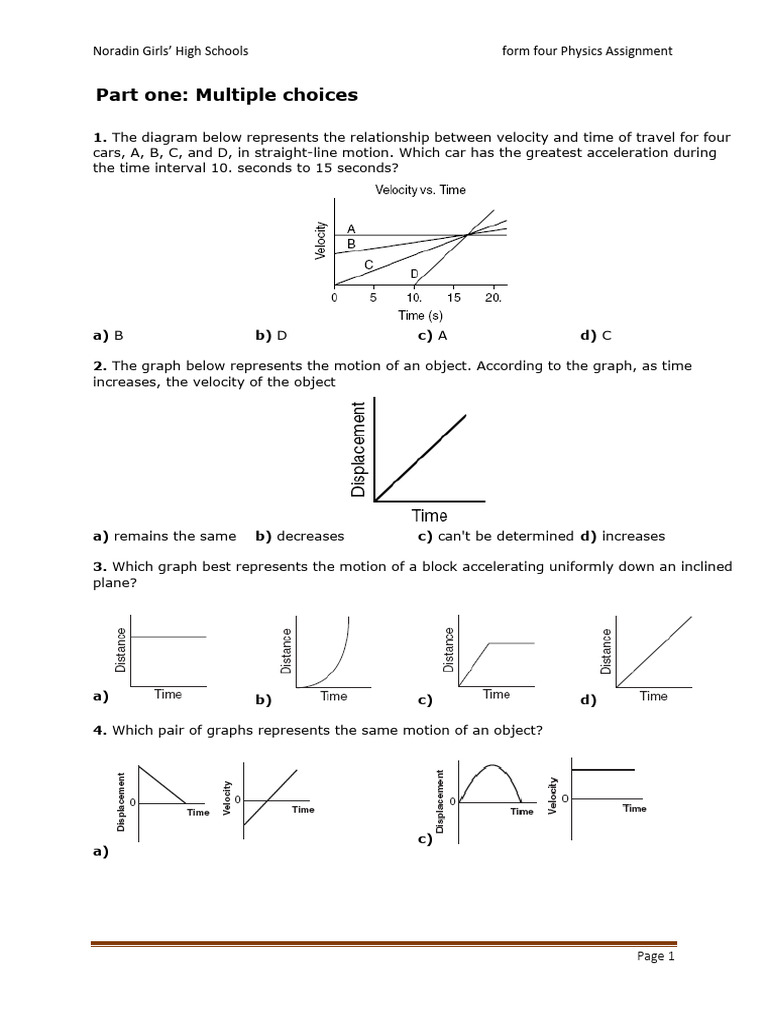 Kinemtic Graphs | PDF | Speed | Acceleration