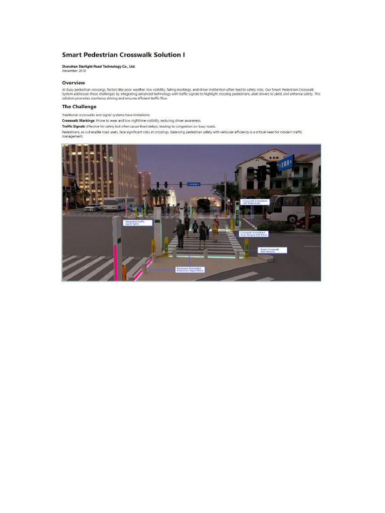 Smart Pedestrian Crosswalk Solution I-1 | PDF