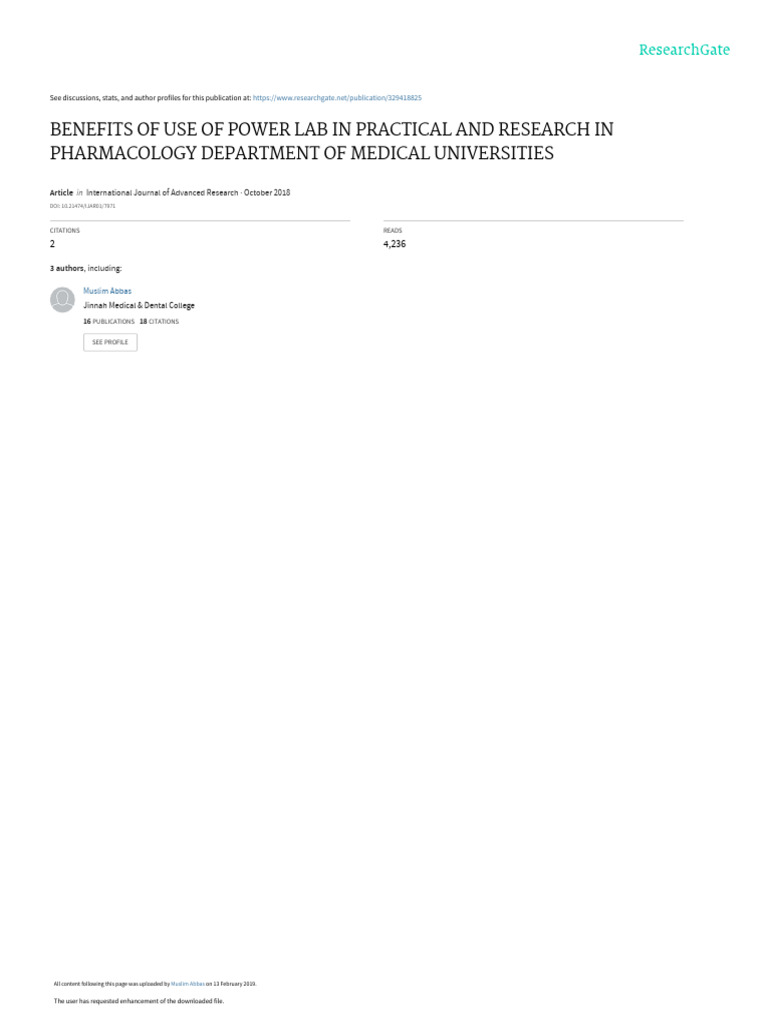 Power Lab Benefits in Pharmacology Research | PDF | Muscle ...