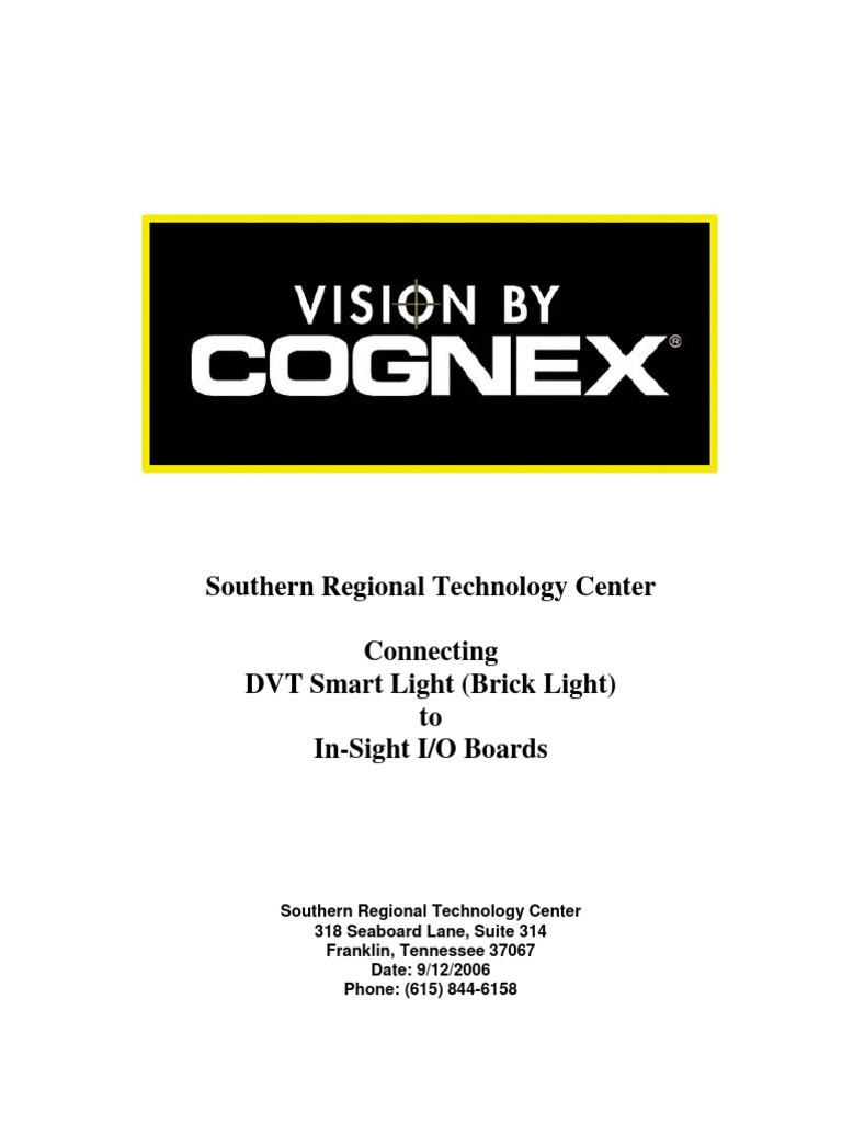 In-Sight IO To DVT Smart Light Rev4 | PDF | Manufactured Goods ...