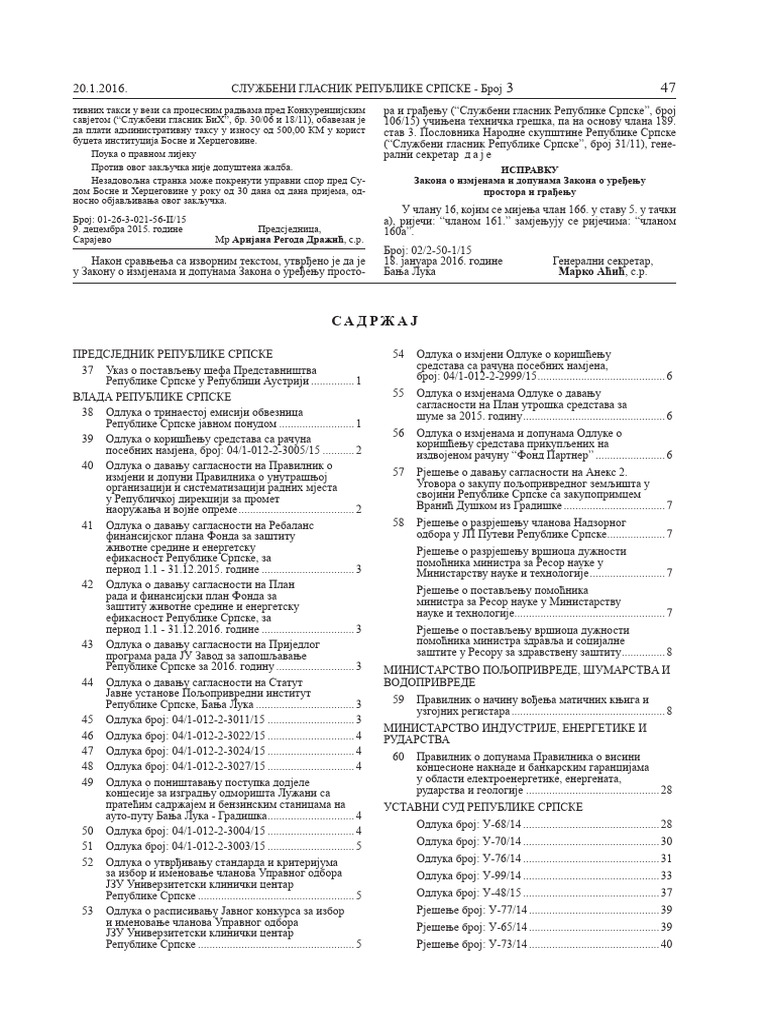 90-3-16-Ispravka Zakona o Izmj i Dop Zak o Uredjenju Prostora i ...