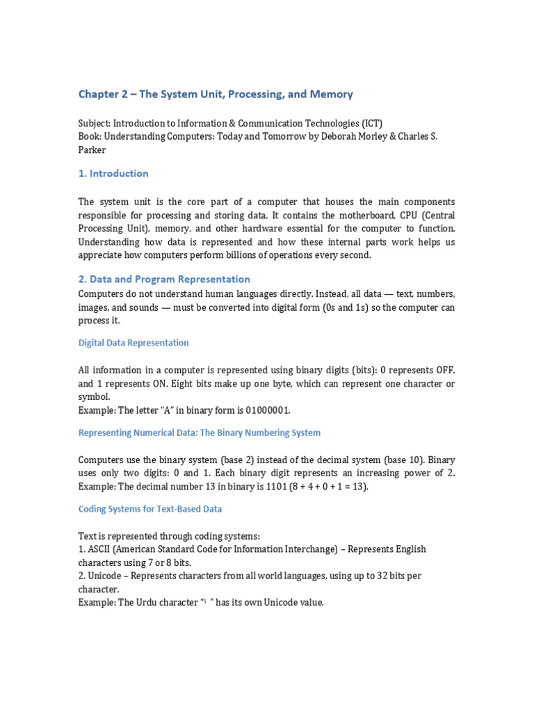 Chapter2_The_System_Unit_Processing_and_Memory | PDF | Central Processing Unit | Computer Data ...