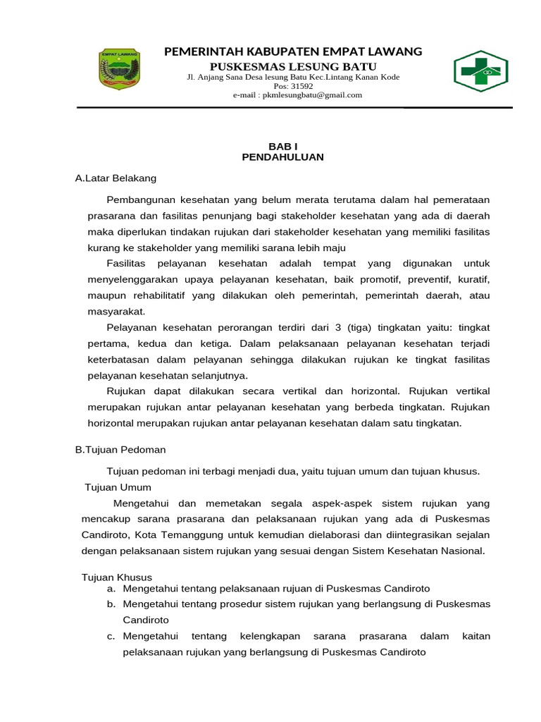 Contoh Pedoman Rujukan | PDF