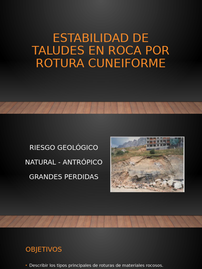 Estabilidad de Taludes en Roca: Rotura Cuneiforme | PDF | Ingeniería ...